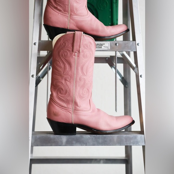 Durango | Shoes | Durango Pink Leather Western Cowgirl Boots Size 8 ...